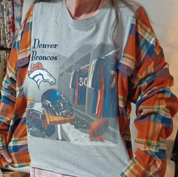 NFL | Tops | Vintage Upcycled Custon Reworked Flannel Plaid Over Sized ...